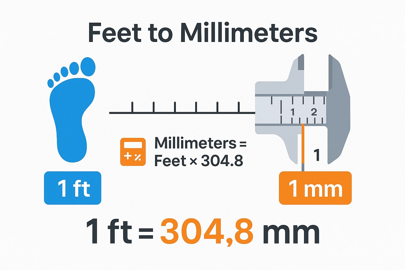 Feet to Millimeters Converter